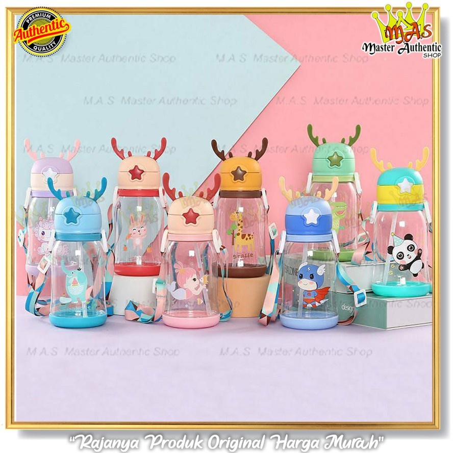 Jual Botol minum anak tanduk rusa tali panjang/Botol jerami anak 600ml BPA FREE | Shopee Indonesia