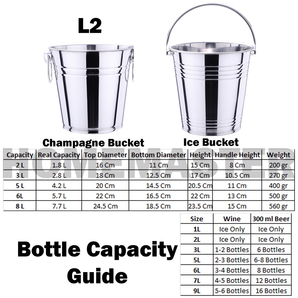 Jual Homemaster Ember/Bucket Es/Ice Champagne/Bir/Beer/Wine Stainless ...