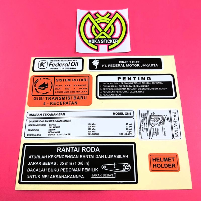 Jual STICKER PENTING DETAIL PERLENGKAPAN HONDA ASTREA PRIMA GRAND ...