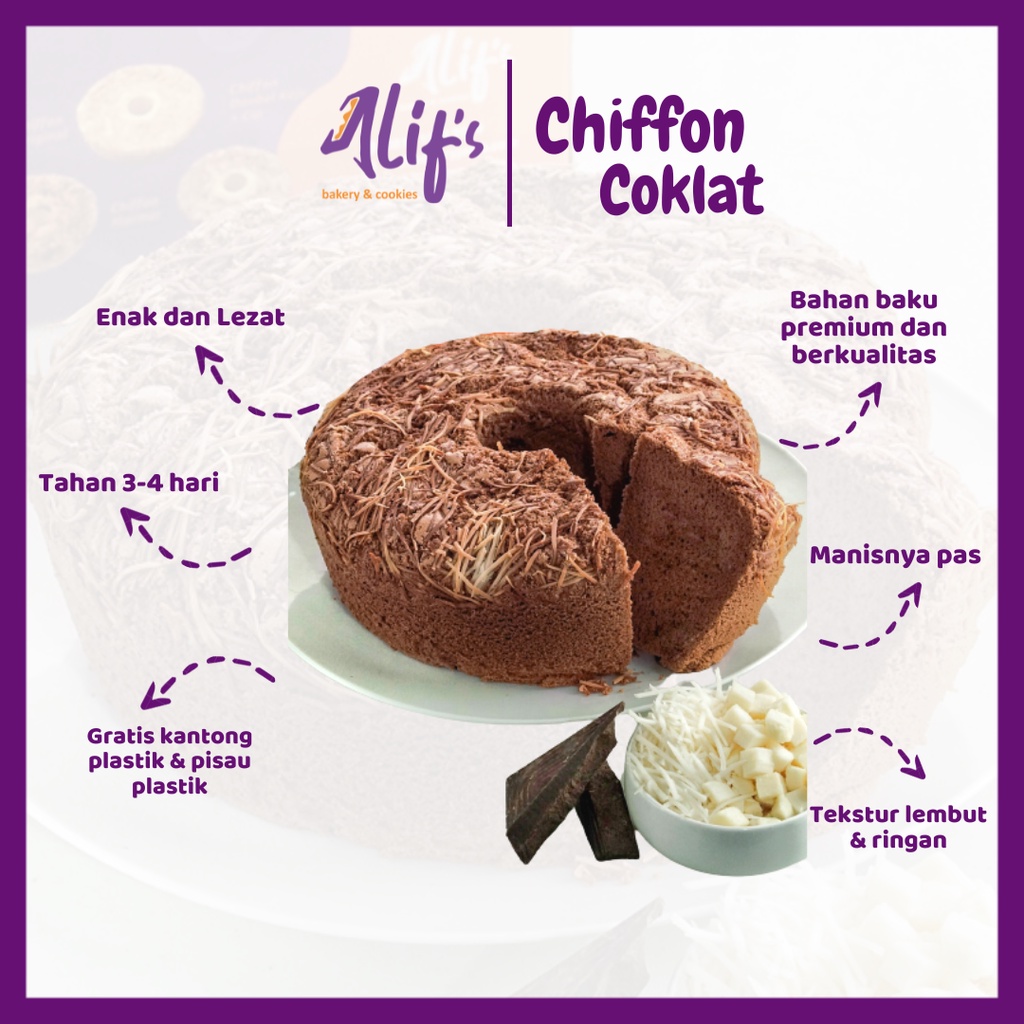 Jual Chiffon Double Varian Cemilan Kue Cake Alifs Bakery and Cookies ...