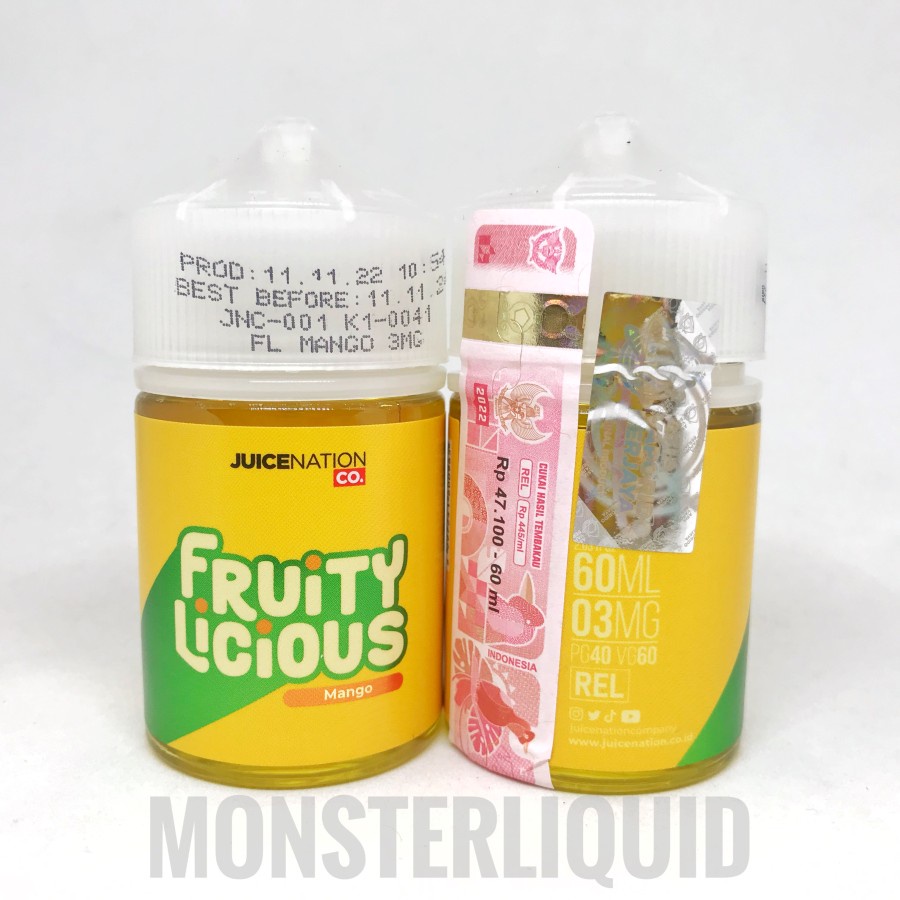 Jual FRUITYLICIOUS MANGO BY JUICENATION CO 60ML 3MG | Shopee Indonesia