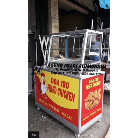 Jual Booth / Etalase / Gerobak Alumunium Fried Chicken Stiker | Shopee ...