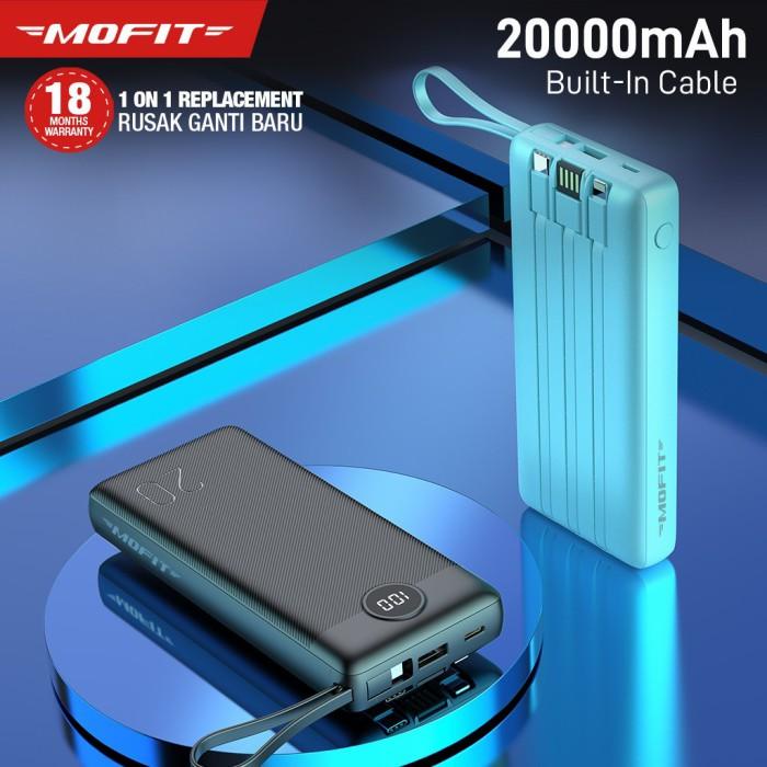 Jual Powerbank MOFIT M26 20000mAh Real Capacity Fast Charge Build in Cable | Shopee Indonesia