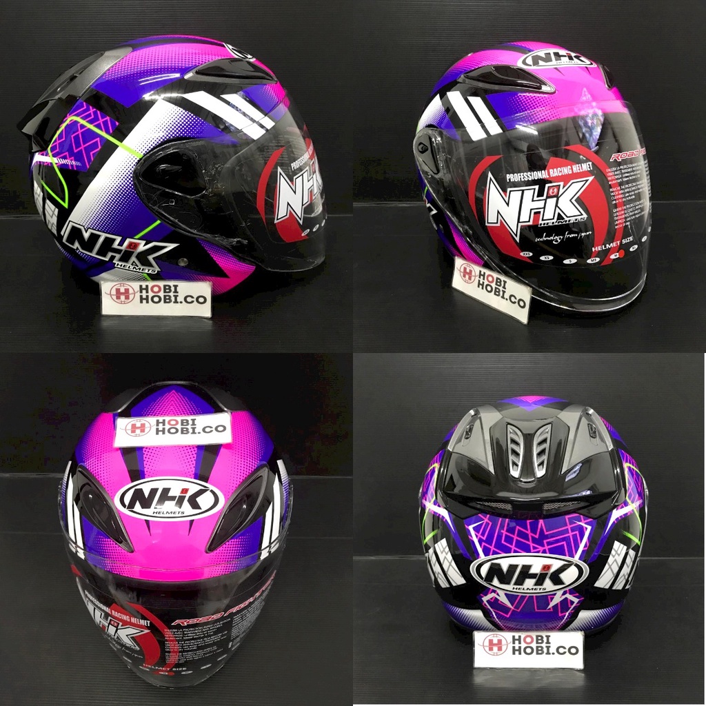 Jual HELM NHK R6 R44 BLACK PINK NHK R-6 MOTIF ORIGINAL | Shopee Indonesia