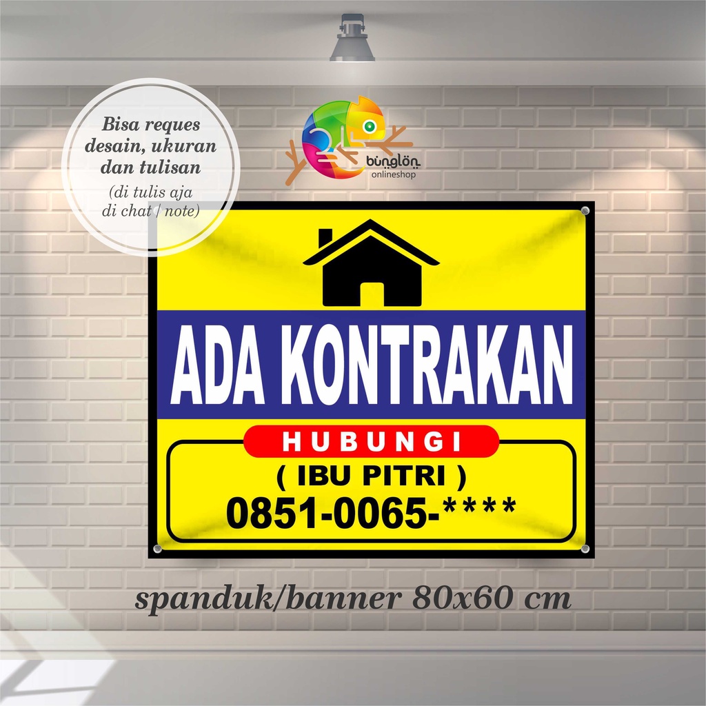 Jual Spanduk Banner Ada Kontrakan Free Desain | Shopee Indonesia