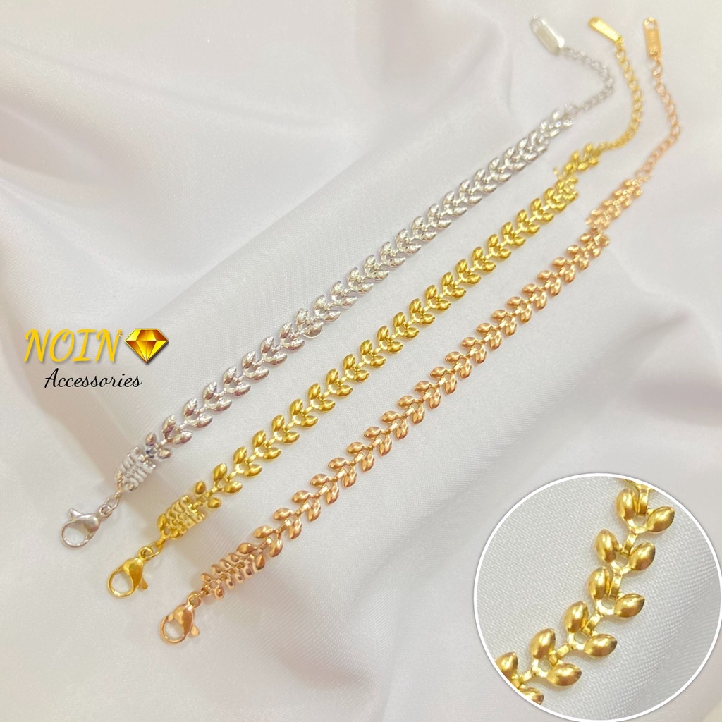 Jual Gelang Titanium Model Padi Wanita Anti Karat Aksesoris Fashion ...