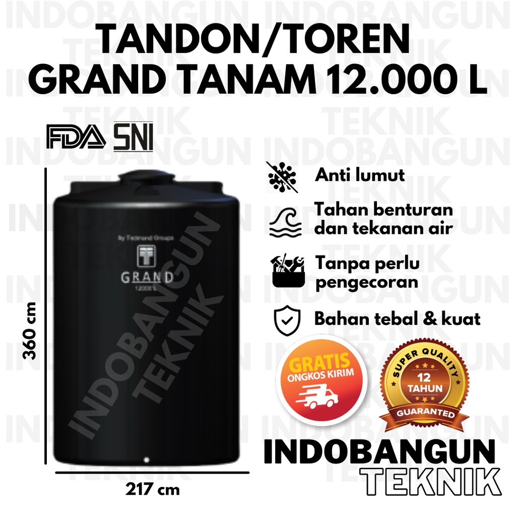 Jual Tandon Toren Tangki Air Tedmond Grand 12000 Liter Pendam Tanam ...