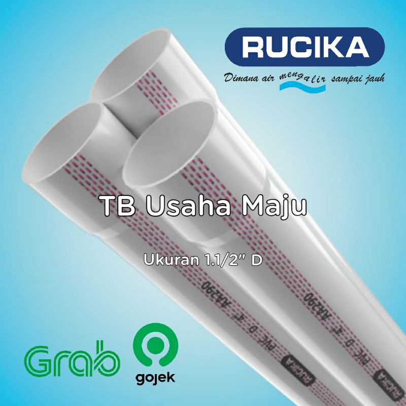 Jual Pipa Air PVC Paralon 1.1/2" Inci RUCIKA Type D per meter ( 1 Meter ...