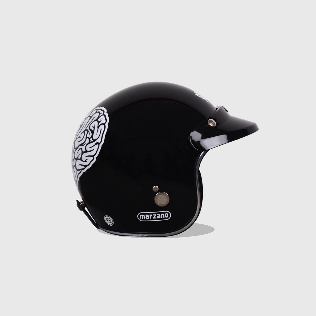 Jual Marzano x Pee Wee Gaskins - Black Heart Helmet | Shopee Indonesia