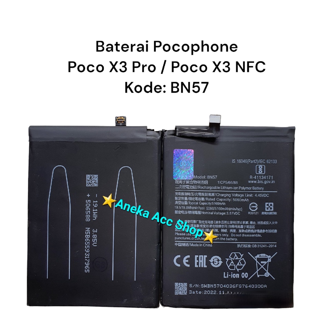 Jual Baterai Battery Original Poco X3 Pro Poco X3 NFC BN57 Batre ...