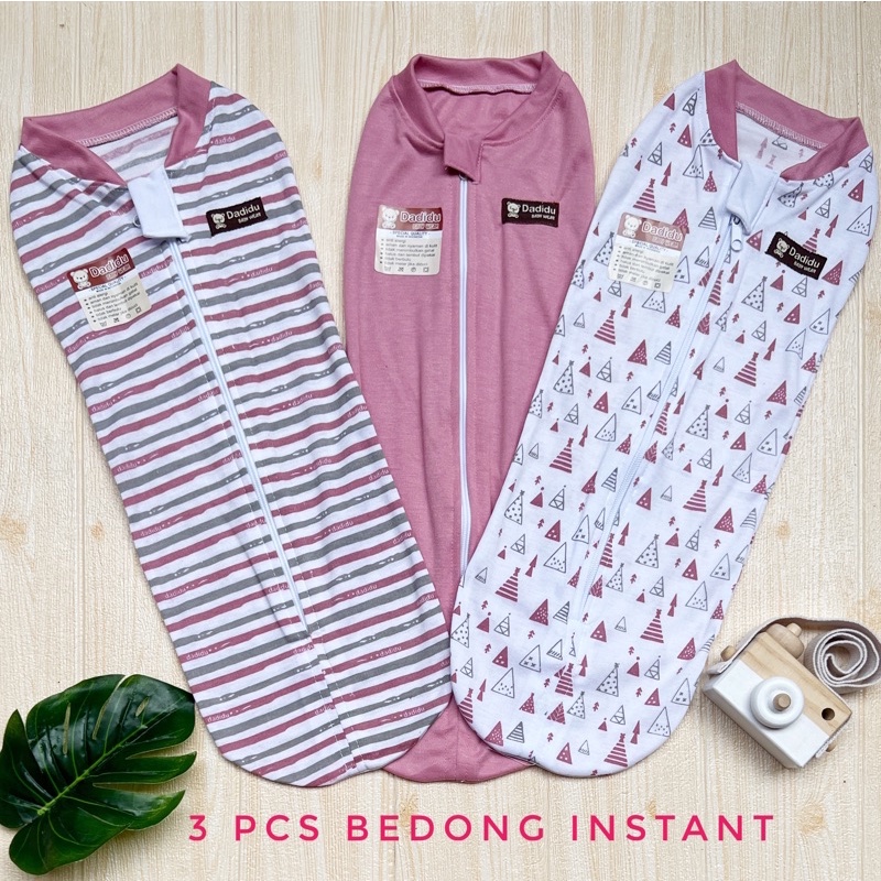 Jual 3 PCS Bedong Instan Resleting DUSTY PINK SERIES merk DADIDU ...