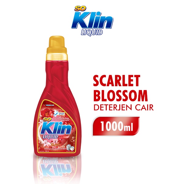Jual Soklin Deterjen Cair Perfume Merah Scarlet Blossom Botol 1000 ml ...
