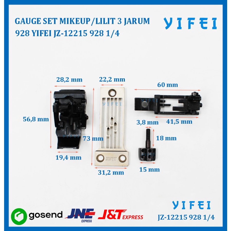 Jual GAUGE SET MIKEUP/LILIT 3 JARUM 928 YIFEI-12215 928 1/4 | Shopee Indonesia
