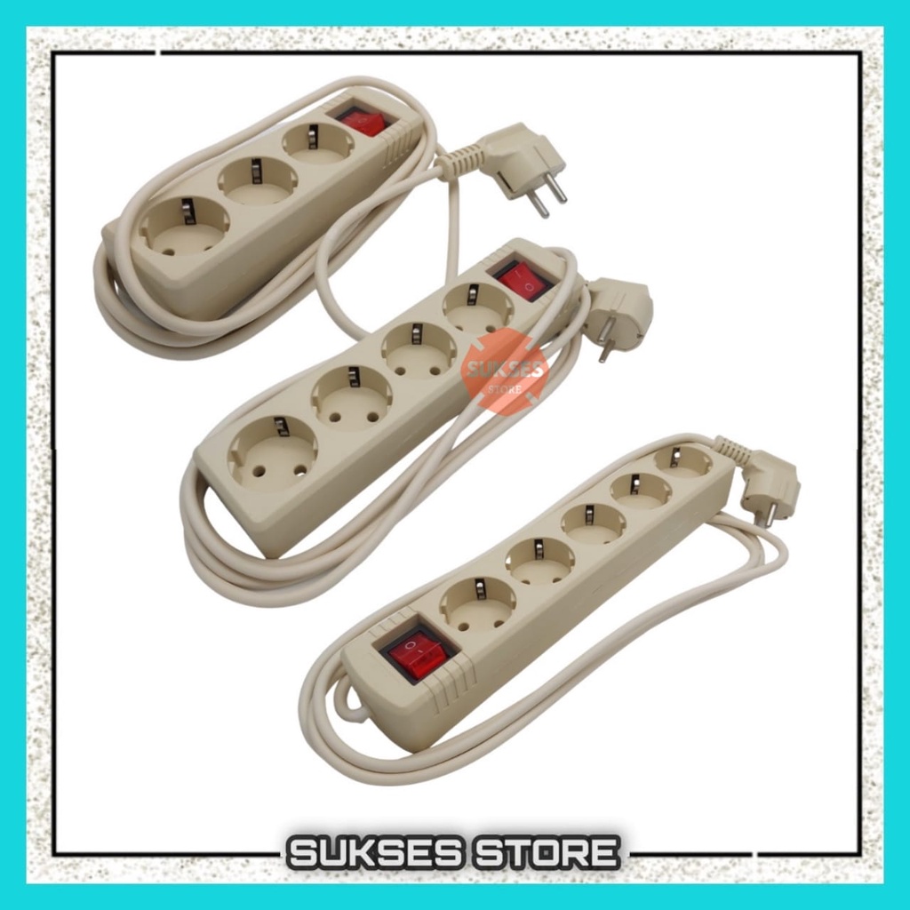 Jual STOP KONTAK KABEL + SAKLAR / STOPKONTAK + KABEL 2/3/4/5 LUBANG ...