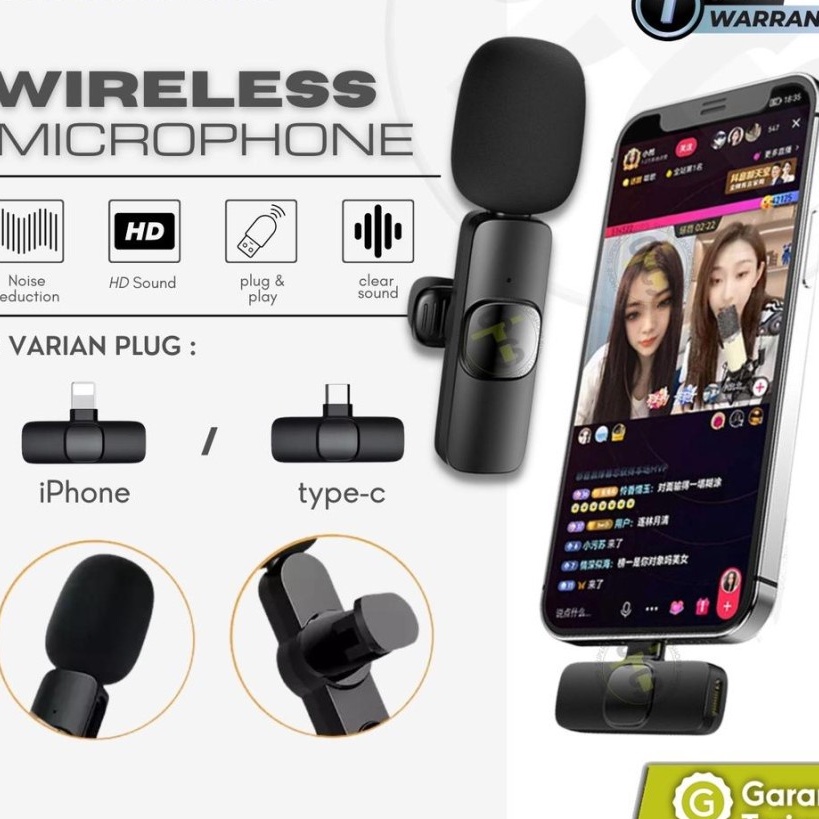 Jual MICROPHONE WIRELESS / MIC YOUTUBER / LIVE VIDEO LIGHTNING / TYPE C ...
