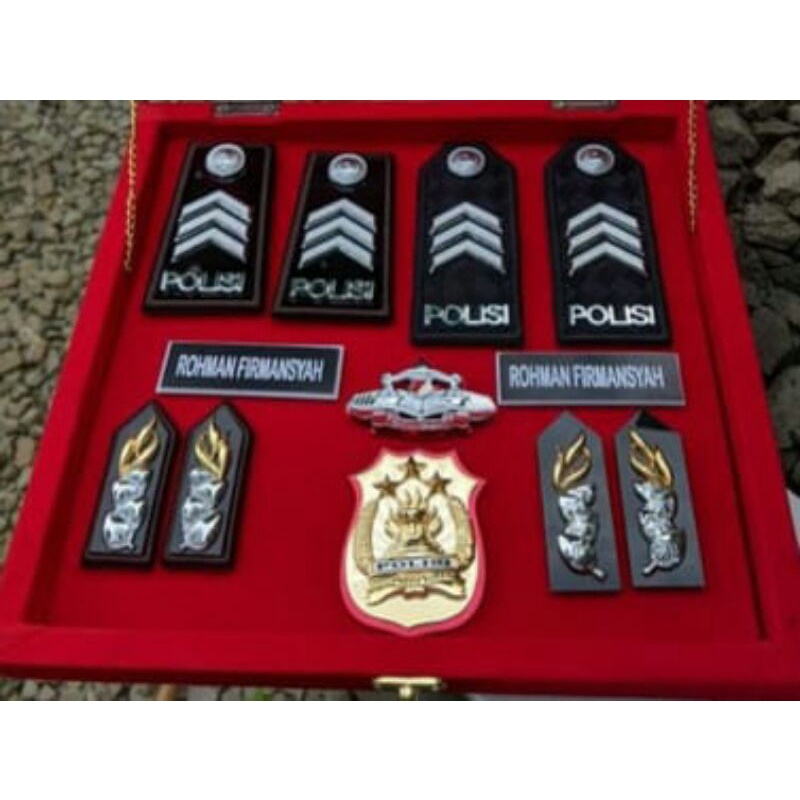 Jual pangkat brigadir polisi PDH PDU box set custom | Shopee Indonesia
