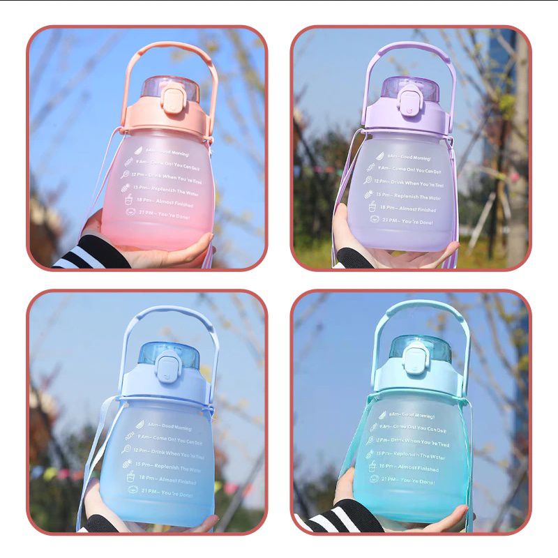 Jual Botol gemoy botol minum bening motivasi gemoy 1,3 Liter Botol ...