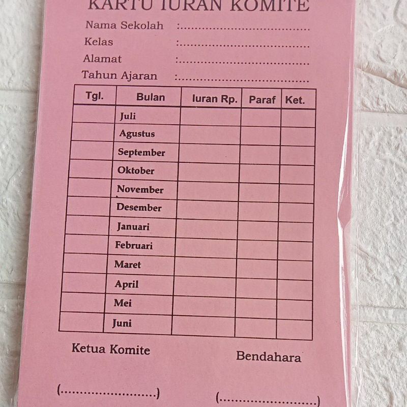 Jual KARTU IURAN KOMITE 1 PAK (ISI 50 LEMBAR) | Shopee Indonesia