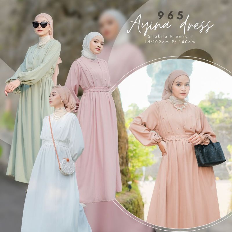 Jual Ayina Dress Dress Shakila Dress Kondangan Gamis Pesta Hijau Sage ...