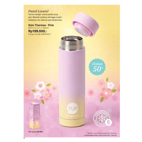 Jual Tupperware Slim Thermos 210ml - Termos Mini - Termos Tupperware ...