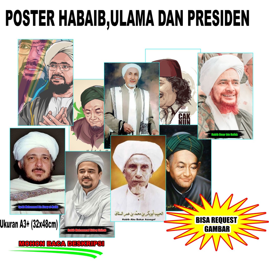 Jual Poster Habib,Ulama,Presiden Ri, Foto Habib Nusantara Poster CUSTOM ...