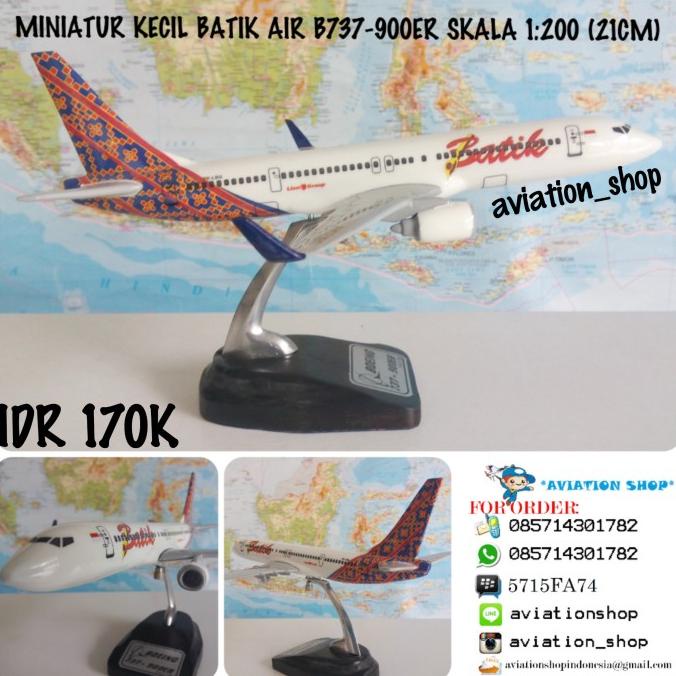Jual Miniatur Pesawat Diecast Batik Air Boeing 737-900Er Skala 1:200 ...