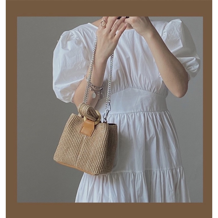 Jual NAOMI - Tas Rajut Kobe FREE tali rantai Tebal - Tas anyaman Tali ...