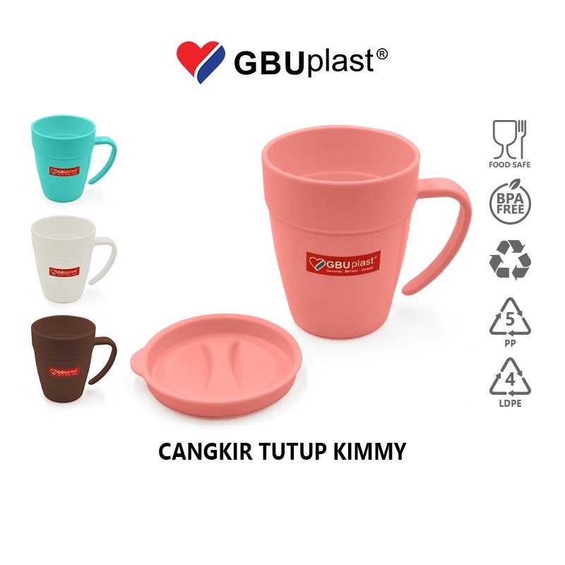 Jual 1 pc GBU plast CANGKIR PLASTIK dengan TUTUP KIMMY 350 ml | Shopee ...