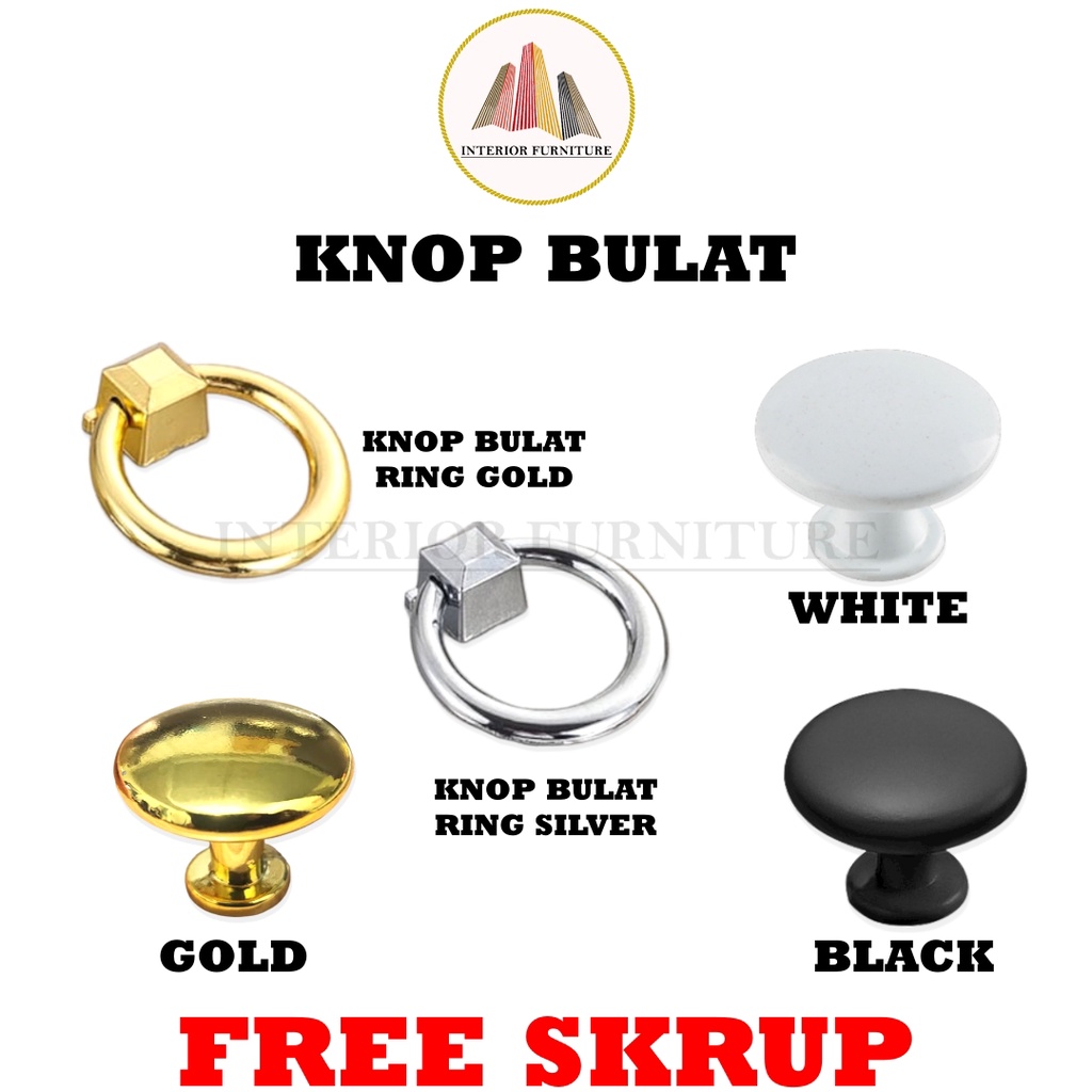 Jual Knop Handle Ring / Tarikan Gagang Knob Bulat Laci Lemari Minimalis ...