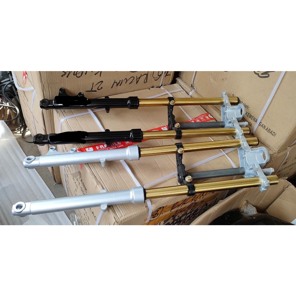 Jual shockbreaker shock skok shok depan rx king full set as gold | Shopee Indonesia