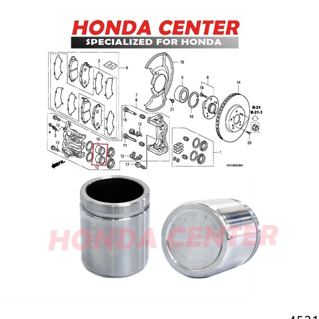 Jual Piston Rem Depan Crv Re Rm Rw Gen3 Gen4 Gen5 Turbo 2007 2008 2009 ...