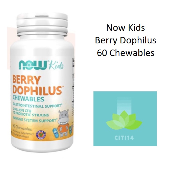 Jual Now Foods Probiotic Berry Dophilus Kids 2 Billion 60 Chewables ...