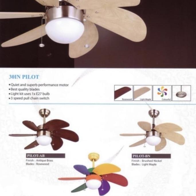 Jual Ceiling Fan + Lampu Edma Pilot 30" | Shopee Indonesia