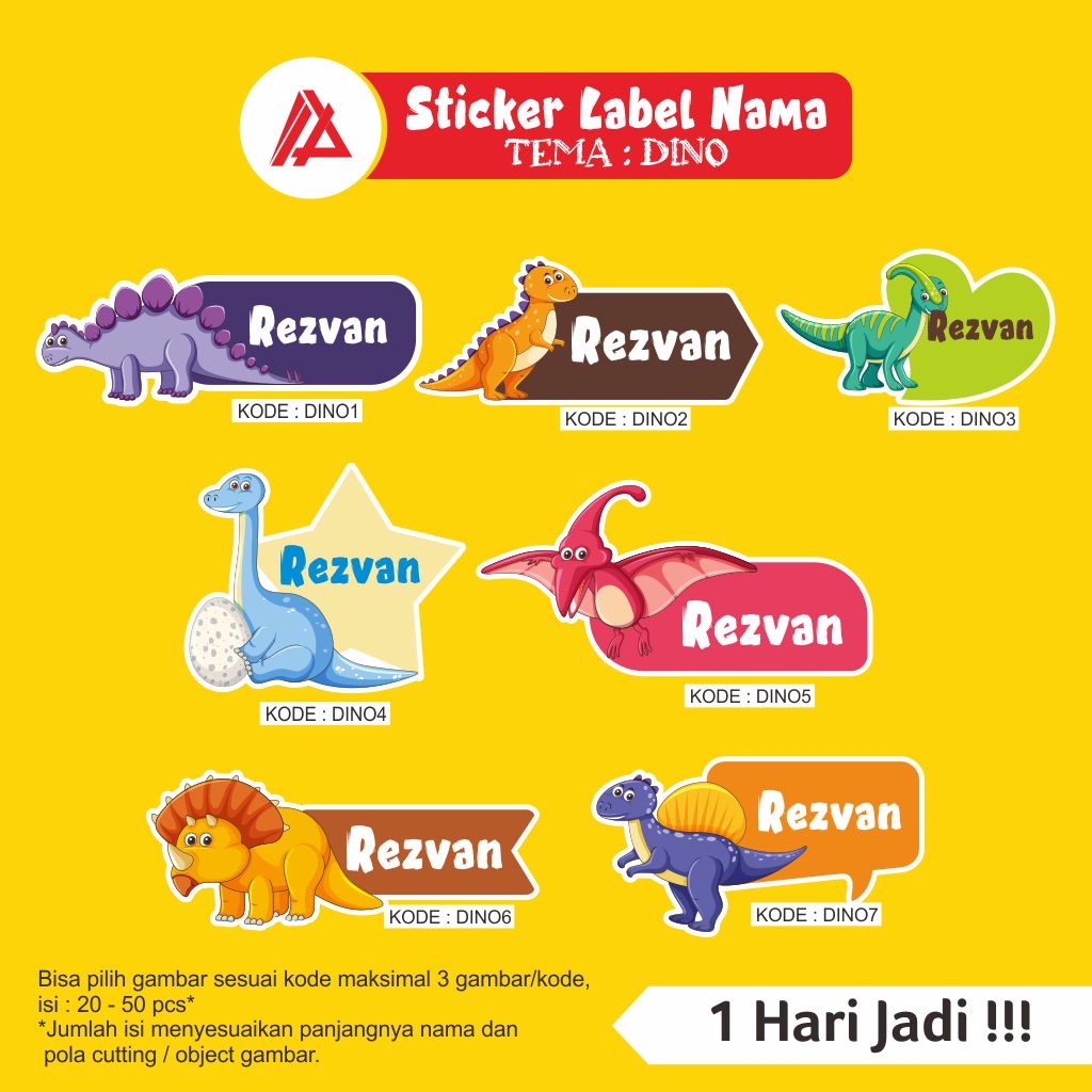 Jual Stiker Nama Custom/ Label nama waterproof/cutting sticker | Shopee ...