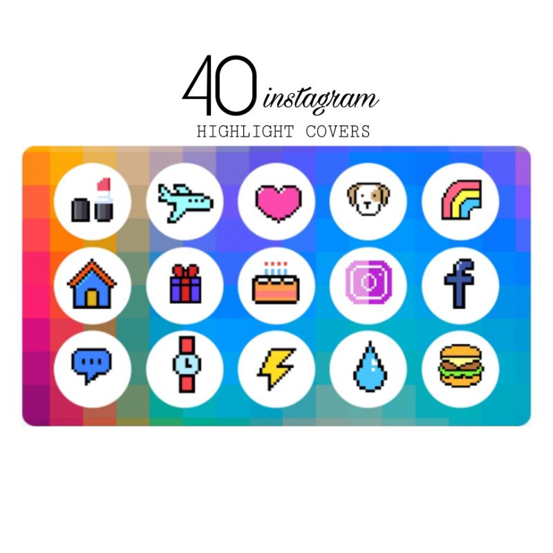 Jual 40+ icons pixel Instagram Highlight/Sorotan covers/Wallpaper ...