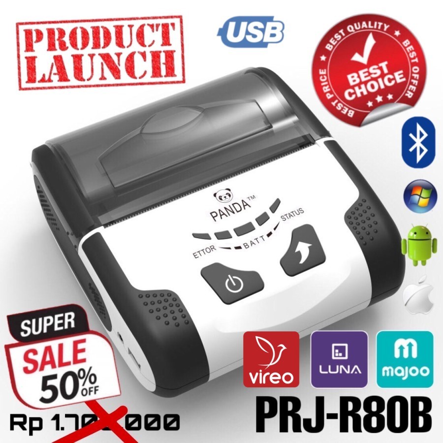 Jual PRINTER KASIR THERMAL 80MM PANDA PRJ-R80B ANDROID (USB+BLUETOOTH) | Shopee Indonesia