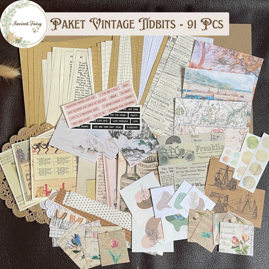 Jual [ancientfairy] Vintage Journal Kit isi 91 pcs. Paket Vintage ...