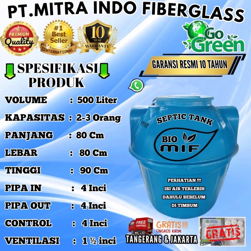 Jual Septic tank bio, biotech, biotank, biofil, biotaff 500 Liter ...