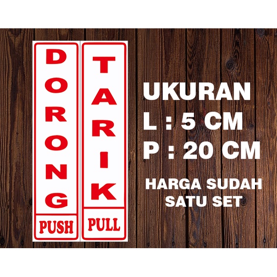 Jual STIKER TARIK DORONG HARGA SUDAH 1 Pasang | Shopee Indonesia
