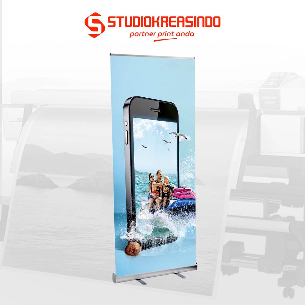 Jual Cetak Roll Up Banner Uk. 85x200 - Cover Bahan 440 gsm High Resolution | Shopee Indonesia