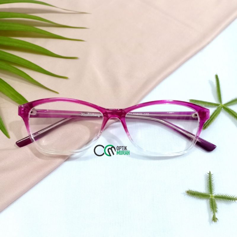 Jual Frame kacamata cewek oval gradasi ungu XIN 6573 | Shopee Indonesia