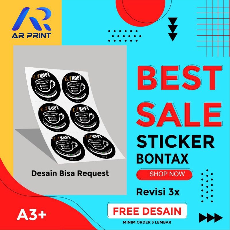 Jual Cetak Stiker Bontax A3+ Free Desain | Shopee Indonesia