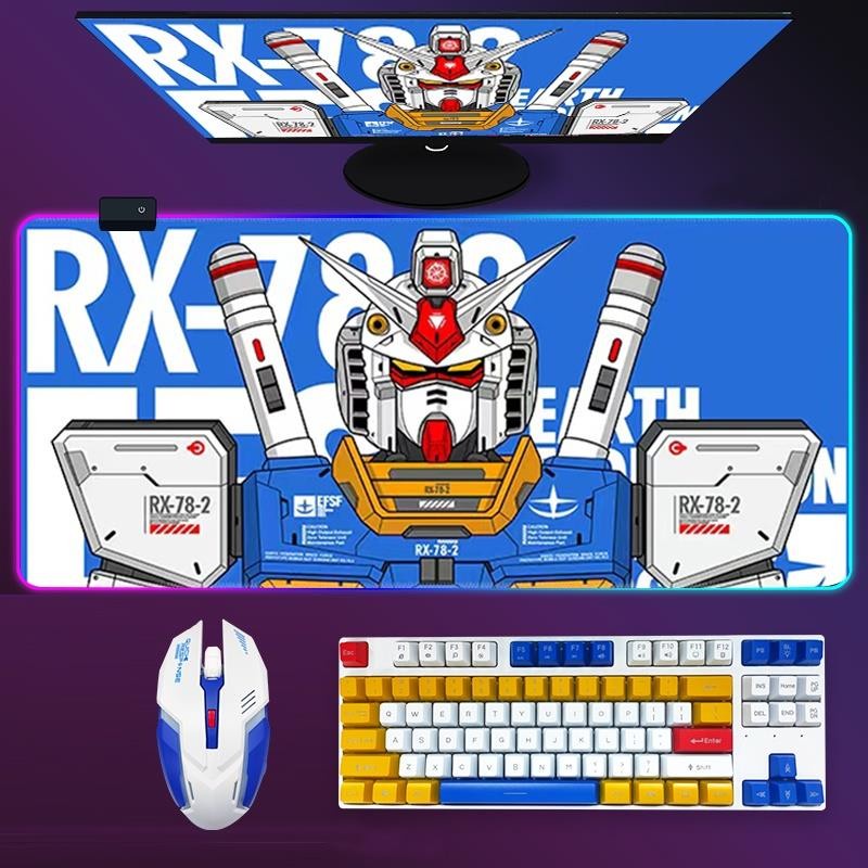 Jual Gundam Keyboard Mouse Mousepad Paket Gaming RGB RX 78 | Shopee ...