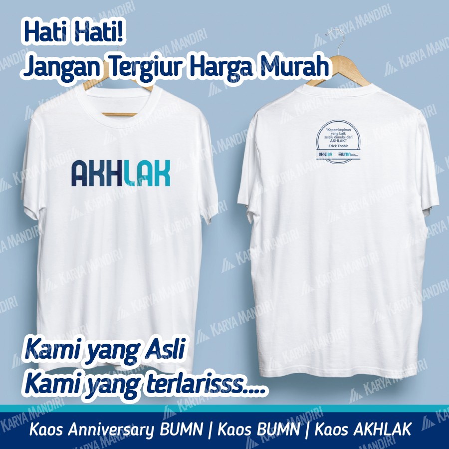 Jual Kaos BUMN AKHLAK kaos Akhlak merchandise bumn Terlaris | Shopee ...
