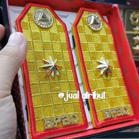 Jual Pangkat PDU BPBD Gol 4c Lis Merah kain emas exclusive | Shopee ...