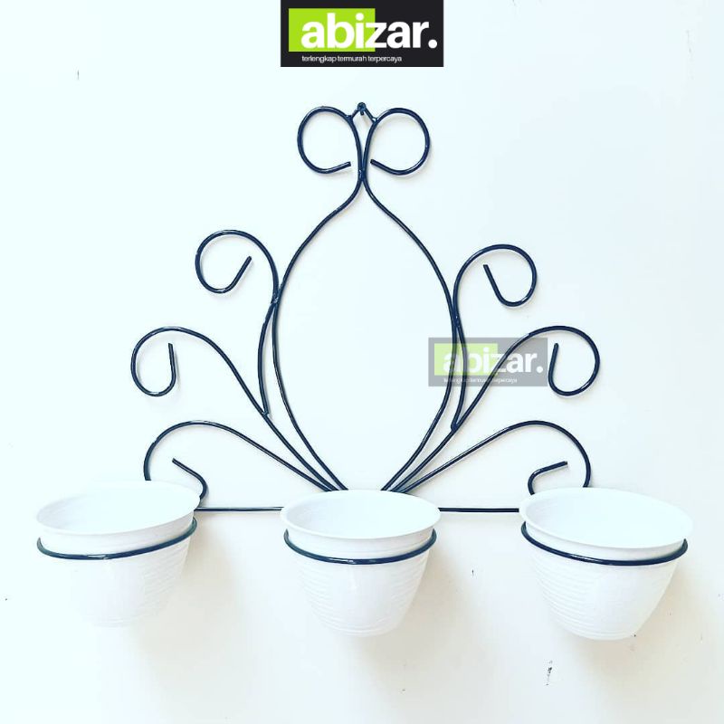 Jual Rak Pot Bunga Tempel Dinding Unik Model Kipas Rak Bunga Besi ...