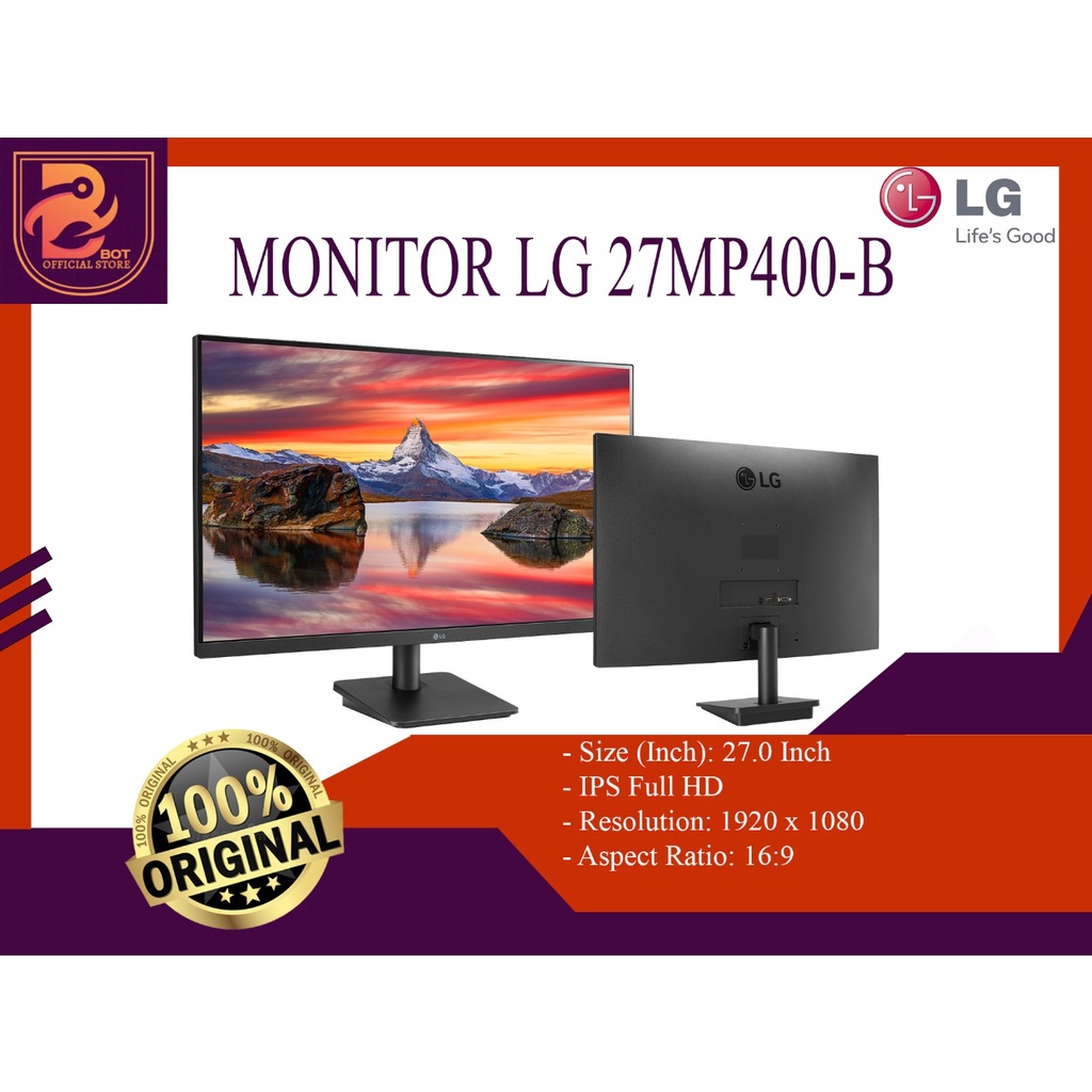 Jual LG 27MP400-B 27'' FHD IPS 3-Side Borderless Monitor with FreeSync ...