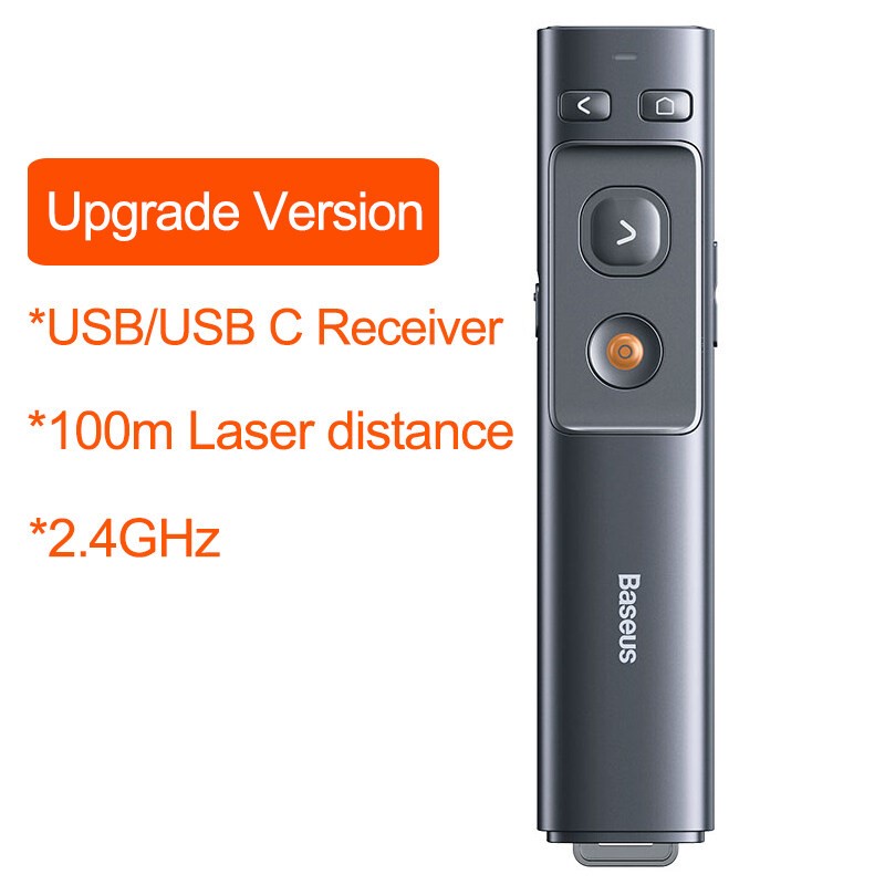 Jual Baseus Orange Dot Wireless Presenter Laser Pointer Pen Remote Control USB C | Shopee Indonesia