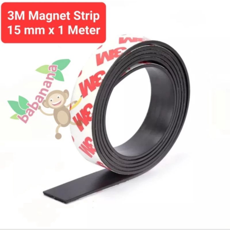 Jual Magnet strip 3M Original 1 meter x 15mm magnetic lembaran lembar ...