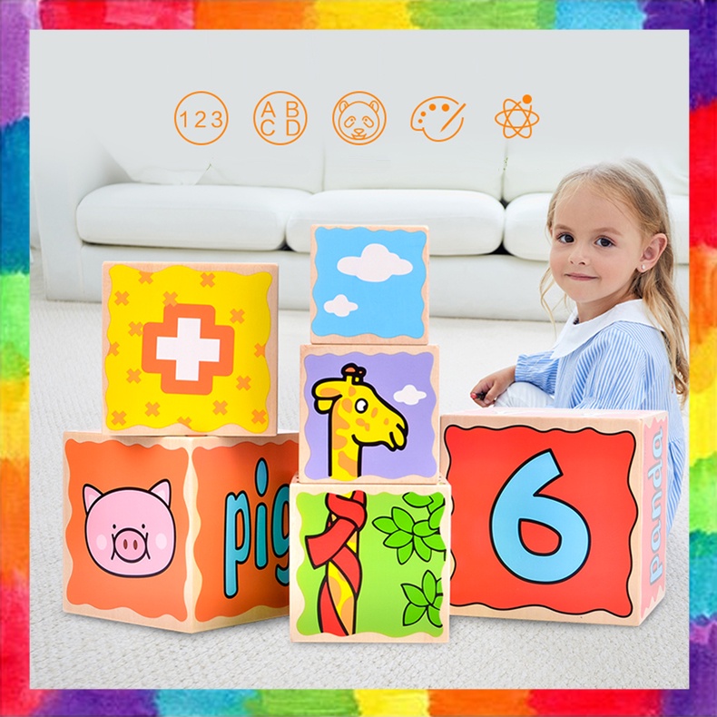 Jual Toywoo Mainan Tumpuk Kayu Balok Anak Belajar Mengeja Angka Wooden ...